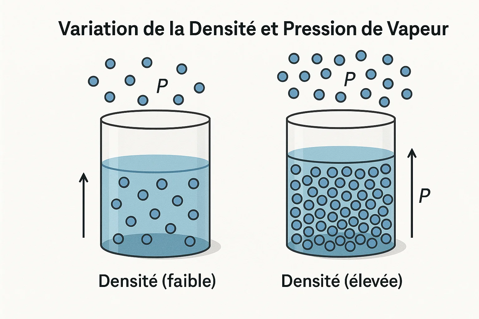 Variation de la Densité et Pression de Vapeur - Exercice corrigé